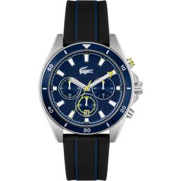 Lacoste Herren Chronograph &raquo;MAINSAIL&laquo; Armbanduhr, Quarzuhr, Herrenuhr, Tag, Stoppfunktion, Silikonarmband blau Einheitsgr&ouml;&szlig;e
