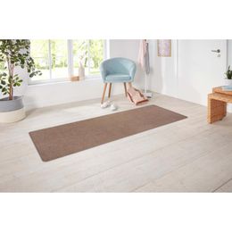 L&auml;ufer &raquo;Liberty&laquo; rechteckig 7 mm H&ouml;he Uni-Meliert, robust, kr&auml;ftige Farben, rundherum farbige Kettelung beige Polypropylen B : 80cm 1 Stk., 7mm, L: 
