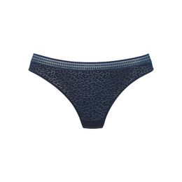 Lascana Damen Lascana String &raquo;Freya&laquo; aus Spitze in Leo-Optik mit modischem Bund, sexy Dessous blau 32/34