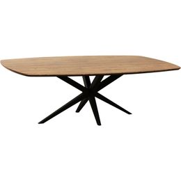 OMG Design Esstisch &raquo;Wellington&laquo; 1 Stk. tlg. Hochwertige Melamin-Tischplatte mit Metallgestell braun B/H/T: 220cm x 77cm x 120cm