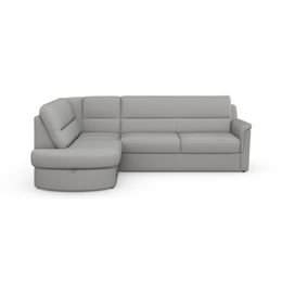 Sit & More sit&more Ecksofa &raquo;Panini L-Form&laquo; wahlweise mit Schlaffunktion und Bettkasten silber B/H/T: 243cm x 87cm x 175cm, Luxus-Microfaser Paris, Ottomane 