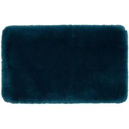 G&ouml;zze Badematte &raquo;&raquo;DELUXE&laquo;&laquo; rutschhemmend beschichtet fu&szlig;bodenheizungsgeeignet mit extra hohem Flor blau Polyester rechteckig (60cm x 100cm ), 1 Stk.