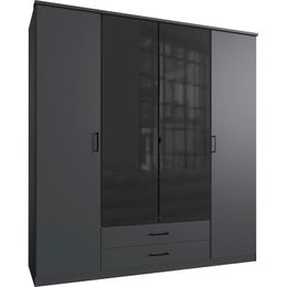 wimex Dreht&uuml;renschrank &raquo;Soest&laquo; mit Farbglas-T&uuml;r, wahlweise 135 oder 180cm breit schwarz Holzwerkstoff Graphit, B/H/T: 180cm x 198cm x 58cm, Schubladen: 2 
