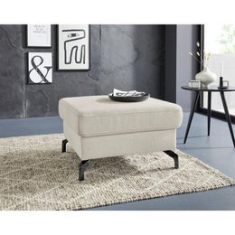 Sit & More sit&more Hocker &raquo;Percy&laquo; Fu&szlig;h&ouml;he 12 cm, wahlweise mit unterschiedlichen Fu&szlig;farben beige B/H/T: 72cm x 43cm x 72cm, Luxus-Microfaser Paris,mit schwarzem