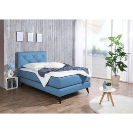 Maintal Boxspringbett blau Topperbezug Microfaser aus 100% Polyester;Bezug der Spiegelfl&auml;che Matratzendrell aus 100% Polyester;Strukturstoff-Bezug (100% 