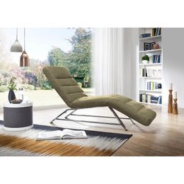 W.Schillig Relaxliege &raquo;daily dreams bequem und elegant, B/T 75/170cm&laquo; Funktionsliege wahlweise mit Motor, Gestell Chrom, Breite 75 cm gr&uuml;n Longlife 