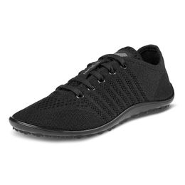 Leguano Damen Barfu&szlig;schuh &raquo;GO&laquo; mit praktischer Schn&uuml;rung, Freizeitschuh, Halbschuh, Schn&uuml;rschuh schwarz 39