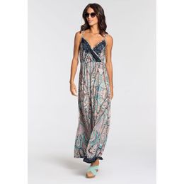 Melrose Damen Sommerkleid festliche Anl&auml;sse, in femininer Wickeloptik, Maxikleid bunt 42, N-Gr