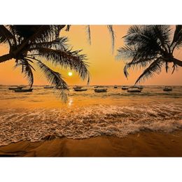 papermoon Fototapete &raquo;Sri Lanka Palm Beach&laquo; glatt bunt Vlies B/L: 1,5m x 1,11m, Bahnen: 7 Stk.
