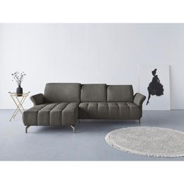 OTTO home Ecksofa &raquo;Fresh L-Form&laquo; Federkern, wahlweise Kopfteilverstellung und motorischer Vorziehsitz grau 98% Polyester 2% Polyamid B/H/T: 281cm x 
