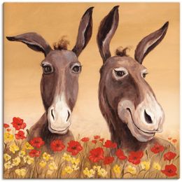 Artland Wandbild &raquo;Esel&laquo; Haustiere 1 Stk. tlg. als Alubild, Leinwandbild in verschied. Gr&ouml;&szlig;en beige B/H/T: 70cm x 70cm, Leinwandbild Haustiere, 1 Stk.