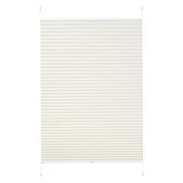 K-home Plissee &raquo;Siena&laquo; Lichtschutz energiesparend ohne Bohren beige Obermaterial: 100% Polyester 130cm, zweiseitig verschiebbar, 100cm