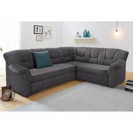 DOMO collection Ecksofa &raquo;SARAFINA 240x190 cm, auch mit Federkern f&uuml;r mehr Sitzkomfort!&laquo; whlw. mit Bettfunktion, elegantes Design, L-Form grau 