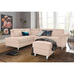 Sit & More sit&more Ecksofa &raquo;Arngast L-Form&laquo; inklusive Kopfteilverstellung und Federkern beige B/H/T: 245cm x 84cm x 194cm, Luxus-Microfaser ALTARA NUBUCK , 