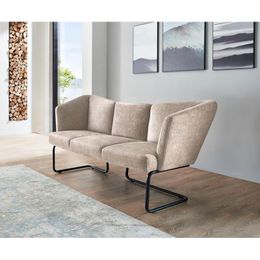 K+w Komfort & Wohnen K+W Komfort & Wohnen Polsterbank &raquo;Mikkado Tube&laquo; in abgerundeter Form, Rundrohrkufe lang, in 2 Breiten 192 oder 242 cm beige Holzwerkstoff, Metall B/H/