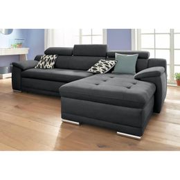 Sit & More sit&more Ecksofa &raquo;Top Andiamo L-Form&laquo; wahlweise mit Schlaffunktion, inklusive Kopfteilverstellung schwarz Kunstleder SOFTLUX ;Struktur ( 100% 