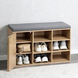 Kesper Schuhbank &raquo;Schuhschrank mit Sitzkissen&laquo; grifflos, Sitzkissen abnehmbar und waschbar braun FSC -zertifizierter Holzwerkstoff B/H/T: 82cm x 48cm 