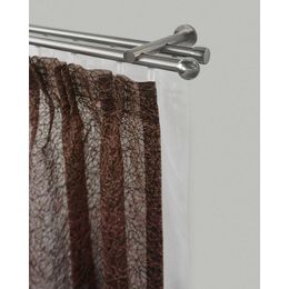 Garesa Gardinenstange &raquo;KUGEL&laquo; &Oslash; 16 mm 2 l&auml;ufig-l&auml;ufig Wunschma&szlig;l&auml;nge Innenlauf-Vorhanggarnitur, verl&auml;ngerbar, Kugel, edelstahl optik silber Eisen B/L: