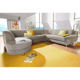Trendmanufaktur Wohnlandschaft &raquo;Rondo, wahlweine mit Federkern, Breite 320cm, U-Form&laquo; mit Schaumstoffpolsterung, mit Bettfunktion beige Softlux -