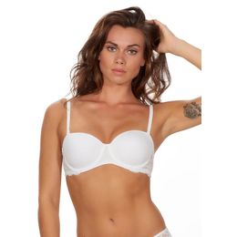 After Eden Multiway-BH &raquo;EVY&laquo; abnehmbare Tr&auml;ger, mit Schale, mit B&uuml;gel, mit Spitze, feminin wei&szlig; 80, Cup C Multiway-BH