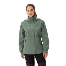 Vaude Damen Vaude Regenjacke &raquo;Women's Escape Light Jacket&laquo; mit Kapuze f&uuml;r Wandern und Trekking, atmungsaktives Material, wasserdicht gr&uuml;n 36