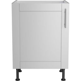 KOCHSTATION Sp&uuml;lenschrank &raquo;KS-Ahus&laquo; Breite 60 cm grau hellgrau, B/H/T: 60cm x 87cm x 58,4cm, T&uuml;ren: 1 Stk.