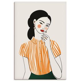 Artland Wandbild &raquo;Woman in Striped Blouse II&laquo; Bilder von Frauen 1 Stk. tlg. als Alubild, Leinwandbild, Poster, Wandaufkleber in verschied. Gr&ouml;&szlig;en orange 