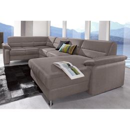 Sit & More sit&more Wohnlandschaft &raquo;Ascara U-Form&laquo; inklusive Boxspring/Federkern-Polsterung, wahlweise mit Schlaffunktion grau NaturLeder in Sitz und R&uuml;cken, 