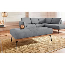 exxpo - sofa fashion Hocker &raquo;Palic, moderner Polsterhocker mit tollen Verarbeitungsdetails&laquo; grau B/H/T: 139cm x 47cm x 71cm, Velours