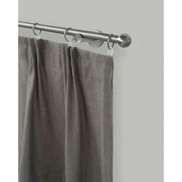 Garesa Gardinenstange &raquo;KUGEL&laquo; &Oslash; 16 mm 1 l&auml;ufig-l&auml;ufig Wunschma&szlig;l&auml;nge Vorhanggarnitur, verl&auml;ngerbar, Kugel, edelstahl optik, mit Ringe silber Aluminium