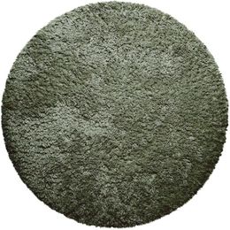 Hochflor-Teppich &raquo;Matteo HL-0961&laquo; rund 50 mm H&ouml;he 100% recyceltem PET, Langflor, Shaggy, Wohnzimmer gr&uuml;n Polyester B : 80cm &Oslash; 80cm 1 Stk., 50mm, L: 
