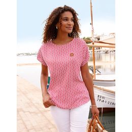 Casual Looks Damen Druckbluse, rot, Gr. 40, gemustert, 100% Viskose, Blusen