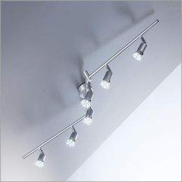 B.K.LICHT LED Deckenspots GU10 Warmwei&szlig; LED Deckenleuchte, schwenkbar, Spots, inkl. 6x GU10 Leuchtmittel silber 6, H: 12cm