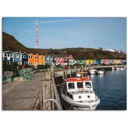 Artland Leinwandbild &raquo;Der Hafen von Helgoland&laquo; Boote & Schiffe 1 Stk. tlg. auf Holzrahmen gespannt blau Leinwand B/H/T: 40cm x 30cm, Leinwandbild Boote & 