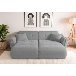Home Affaire Big-Sofa &raquo;MIRELDA Design-Sofa mit Steppungen, extra tief, Breite 251 cm&laquo; Sitztiefe 123cm, elegant und bequem, 2 Zierkissen, belastbar bis