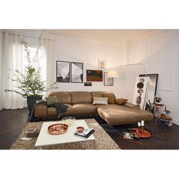 Musterring Wohnlandschaft &raquo;MR 2490 Ecksofa mit erstklassigem Sitzkomfort, Long-Life-Leder&laquo; Bronze-Fu&szlig;, Sitzh&ouml;he 48cm, wahlweise mit Funktionen, Ma&szlig;e 342 x 207 cm
