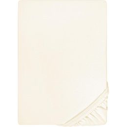Biberna Spannbettlaken &raquo;Samy&laquo; hochwertiges Jersey-Elasthan f&uuml;r Topper geeignet beige Jersey-Elasthan, Obermaterial: 95% Baumwolle, 5% Elasthan 1 Stk., Jersey-