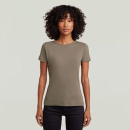 G-Star Raw G-Star Damen G-STAR T-Shirt &raquo;Slim Rib Wmn&laquo; in Rundhalsform braun L