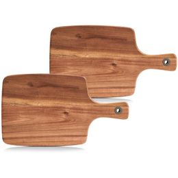 zeller Schneidebrett mit Griff, Gr. 32 x 18,3 cm braun Massivholz B/H/L: 18,3cm x 1,2cm x 32cm