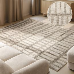 vikosa Wollteppich &raquo;Linara&laquo; rechteckig 15 mm H&ouml;he Handgemacht, Grafisch, Streifen, Natur, Wolle, Wohnzimmer,Schlafzimmer beige Wolle B : 160cm 1 Stk.,