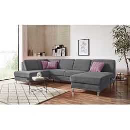Sit & More sit&more Wohnlandschaft &raquo;Clio U-Form&laquo; wahlweise mit Schlaffunktion und Bettkasten, inklusive Federkern grau B/H/T: 319cm x 89cm x 190cm, Luxus-
