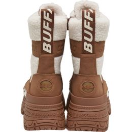 Buffalo Damen Stiefel "Buffalo FUSION COM HI WARM - VEGAN NUBUCK/FUR", Gr. 39cognac, cream, Polyurethan, unifarben, Schuhe