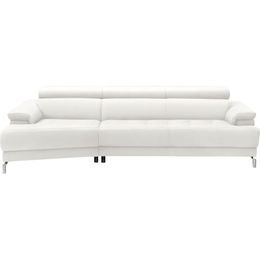 Egoitaliano Ecksofa &raquo;Soul, extravagantes Designsofa, Megasofa, super bequem, tolle Details&laquo; mit Trapez-Abschlu&szlig;element, inkl verstellbarer Kopfteile wei&szlig; Leder &raquo;
