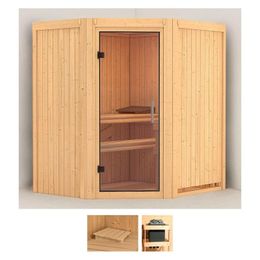 Karibu Sauna &raquo;Tomke&laquo; Set, ohne Ofen beige ohne Ofen, (ohne Ofen)