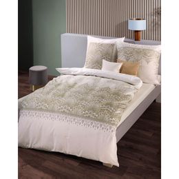 Kaeppel Bettw&auml;sche &raquo;Venice&laquo; 2 Stk. gr&uuml;n Mako-Satin, Obermaterial: 100% Baumwolle B/L: 155cm x 220cm, 1 Stk., 1 Stk., Mako-Satin, B/L: 80cm x 80cm, 2 Stk.