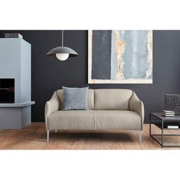 W.Schillig 2-Sitzer &raquo;sally Design-Sofa, Loungesofa, bequem, schmale Armlehnen, Breite 154cm&laquo; mit Metallf&uuml;&szlig;en in Silber matt, Breite 154 cm grau 