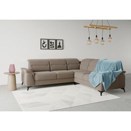 Sit & More sit&more Ecksofa &raquo;Sinatra L-Form&laquo; optinal mit Kopfteilverstellung und Armteilfunktion, Metallf&uuml;&szlig;e grau 90% Polyester, 10% Polyamid B/H/T: 251cm x 85cm