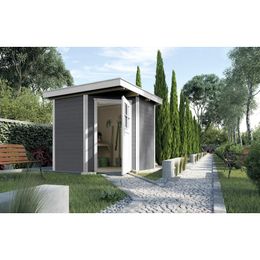 Weka Gartenhaus &raquo;229 Gr.1&laquo; grau Massivholz Fu&szlig;boden im Gartenhaus, ohne Dacheindeckung