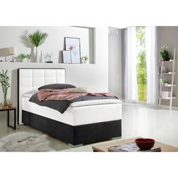 Maintal Boxspringbett mit Bettkasten und Topper wei&szlig; Bezug Microfaser aus 100% Polyester Liegefl&auml;che B/L: 90cm x 200cm, Gewicht bis: 100 kg H3, Bonnell-