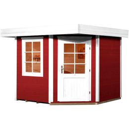 Weka Gartenhaus &raquo;Designhaus 213 Gr.2&laquo; rot Massivholz Fu&szlig;boden im Gartenhaus, ohne Dacheindeckung
